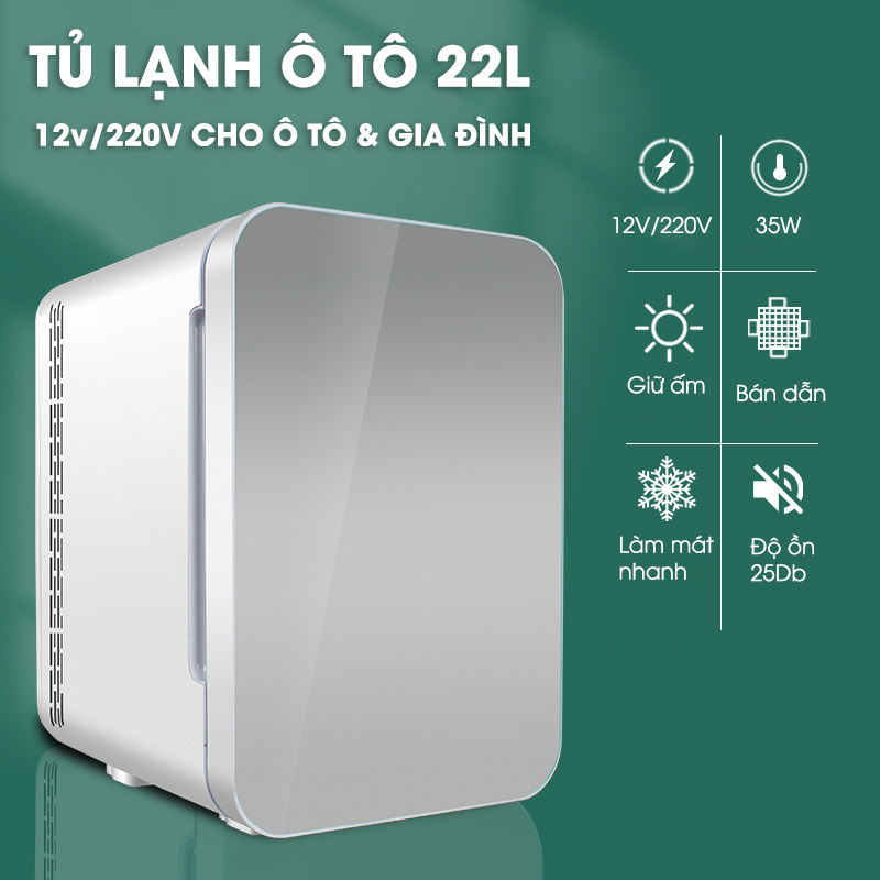 Tủ Mát Ô Tô Mini 12V-220V 22 Lít