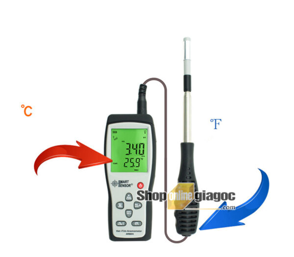 Máy Đo Tốc Độ, Lưu Lượng, Nhiệt Độ Gió Smart Sensor AR866A