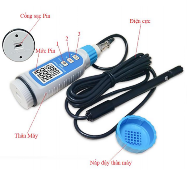 Máy Đo Oxy Hòa Tan Cầm Tay Kỹ Thuật Số Smart Sensor AR8010+